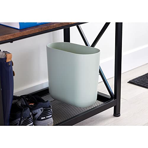 iDesign Recycled Plastic Slim Oval Waste Basket, The Cade Collection β 10.625β x 5.5β x 9.75β, Green