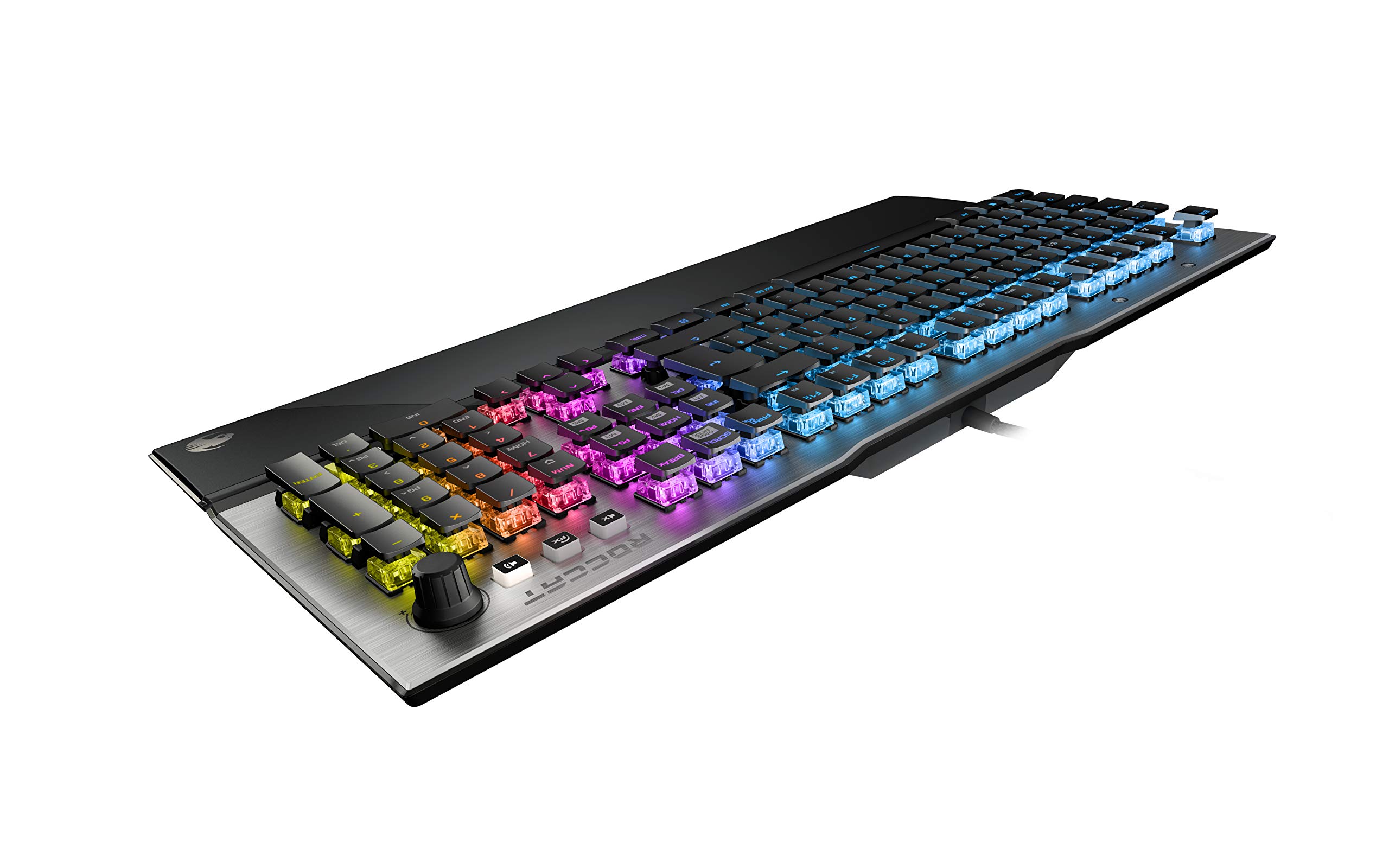 ROCCAT Vulcan 120 - Mechanical RGB Gaming Keyboard, AIMO LED Per-Key lighting, ROCCAT Titan switches, durable design (aluminum top plate), multimedia wheel, detachable wrist rest