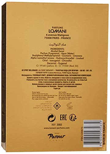 Lomani Ab Spirit Millionaire By Lomani for Men - 3.3 Oz Edp Spray, 3.3 Oz
