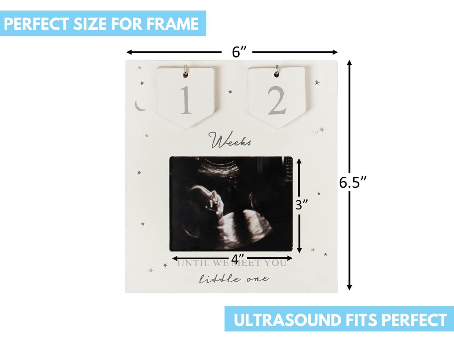 Sonogram Picture Frame | Countdown Weeks | Keepsake Baby Ultrasound Frame | Great Gift for Expecting Parents | Nursery Décor | Best Baby Announcement | Love at First Sight (6.5 x 6 Inches)