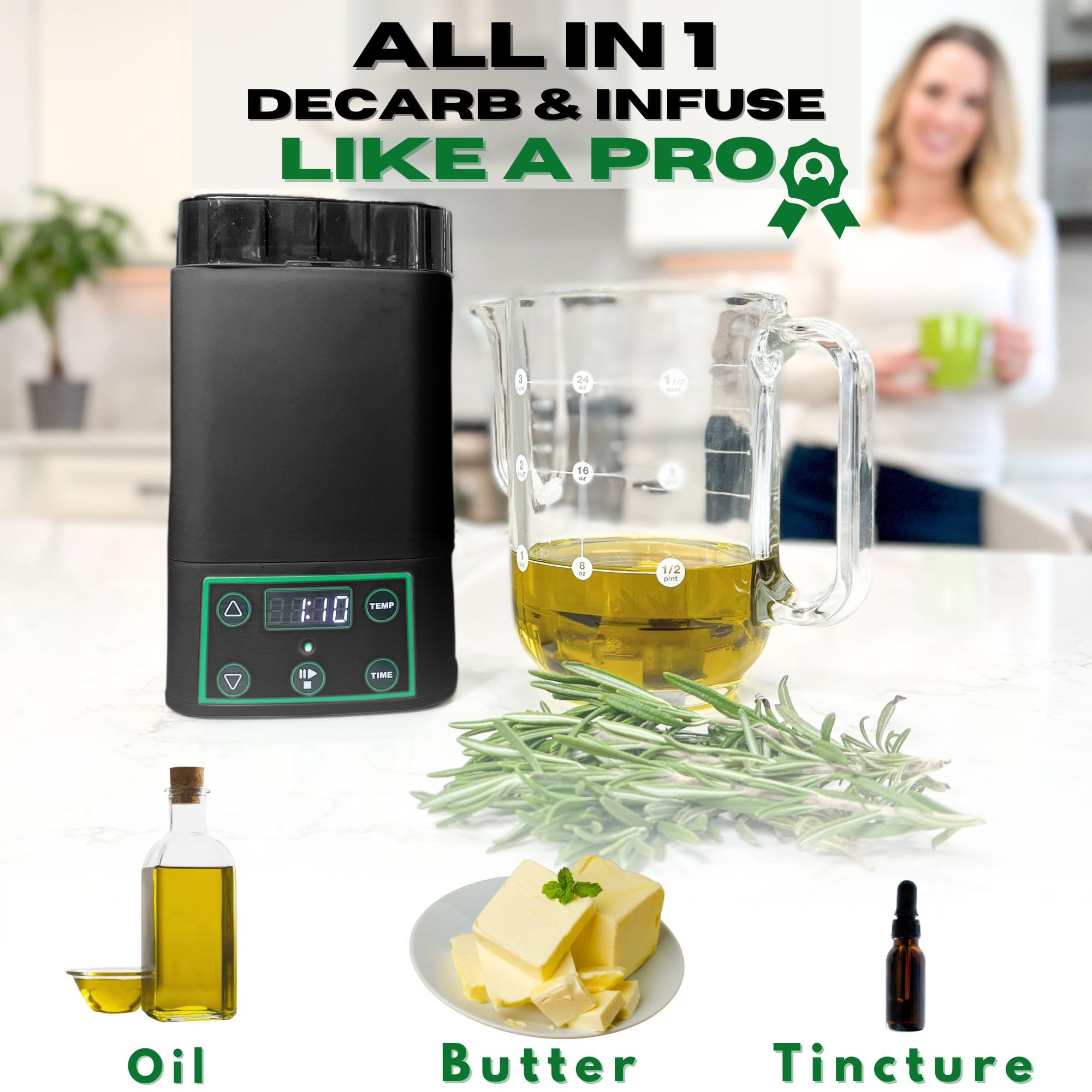 Decarboxylator and Infuser Machine, Magic Herb Butter Maker Machine, Oil Infuser Machine, Gummy Maker, Mess Free, Easy to Use β EdiOven & 2 Gummy Molds