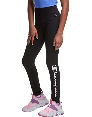 Champion Heritage Girls Performance Legging Stretch Pant | Active Athletic Pant (Medium, Black)