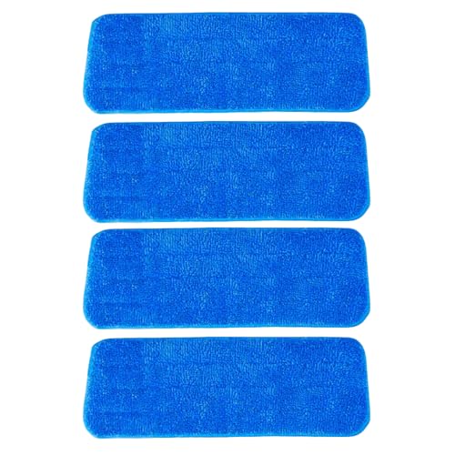 4 Pack Microfiber Spray Mop Replacement Heads for Wet/Dry Cleaning Compatible with Bona & Other Flat Mops, 18"x5.5" Reusable Refills for Home & Commercial Use