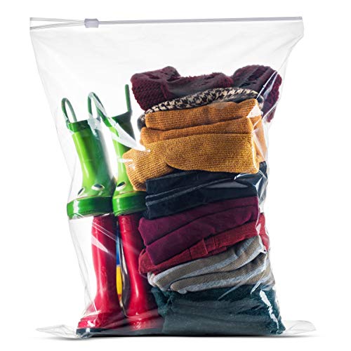 Shiny Select [ Pack of 50 ] 3.5 Gallon Large Food Storage Bags with Reclosable Easy Open Close Slider Closure, 2 Mil Thick, Size 16"x18", for Food-Meal Prep, Organization & Storage
