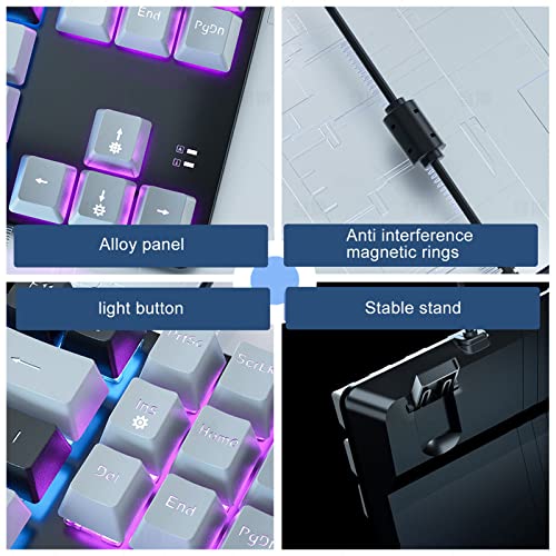 87 Key Mechanical Keyboard, Computer Mechanical Gaming Keyboard, RGB Backlight Wired Keyboard, Blue Switch for Computer Laptop PC Game Work Office