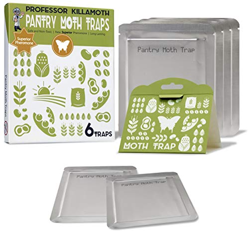Superior Pantry Moth Traps with Pheromones Prime | No Insecticides | Safe, Non-Toxic and Child and Pet Friendly | Superior Attractant - 6 Traps