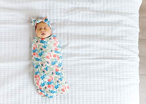 Large Premium Knit Baby Swaddle Receiving Blanket "Wren" by Copper Pearl