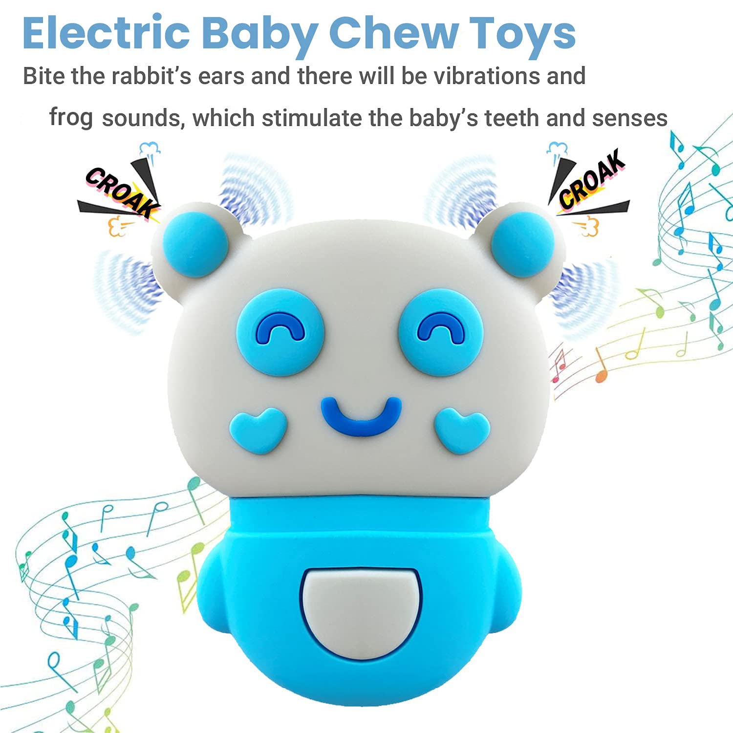 Baby Teether Toy, Teetheing Toys for Babies 0-12 Months, Baby Soothing Teether Toys for Sensory Exploration and Teething Relief, Cute Cartoon Shape, BPA-Free