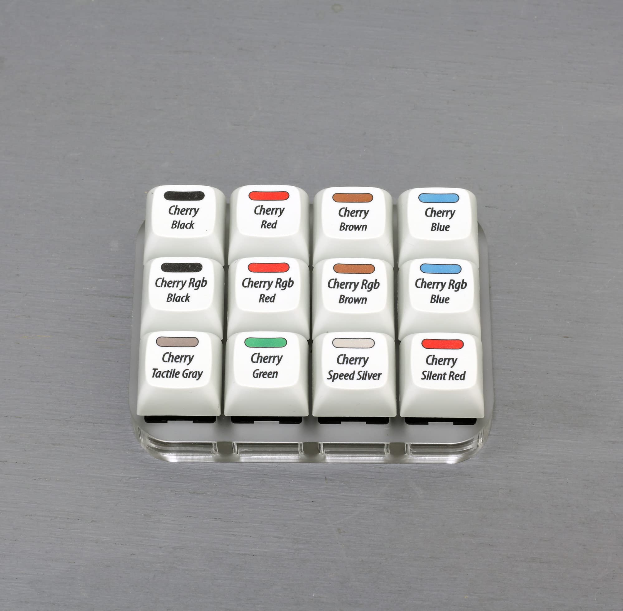 Max keyboard Cherry MX Switch Tester Switch Sampler Mechanical Keyboards 12-Key Switch Testing Tool (Printed PBT Keycaps with Cherry MX keyswtich Color Included)