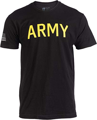 Army PT Style Shirt | U.S. Military Physical Training Infantry Workout T-Shirt-(BlackCot,XL)