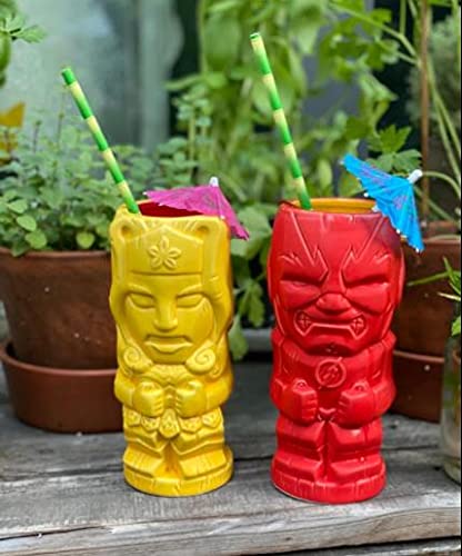 ALINK Bamboo Print Paper Straws, Biodegradable Disposable Party Drinking Straws for Juices, Shakes and Smoothies, Pack of 100