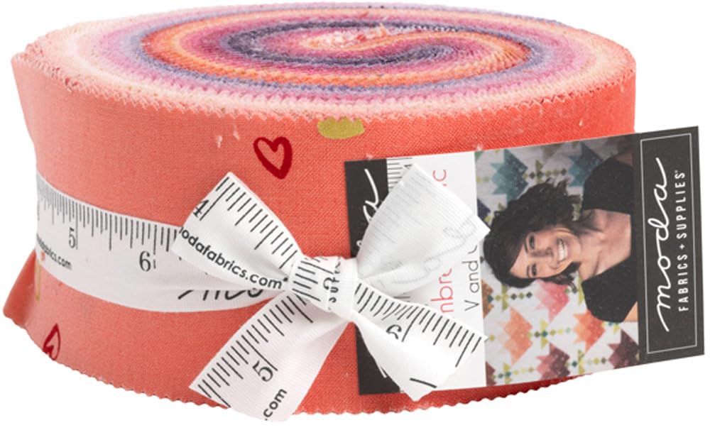 Moda Fabrics I Heart Ombre Metallic Jelly Roll by V and Co. Vanessa Christenson 10875JRM