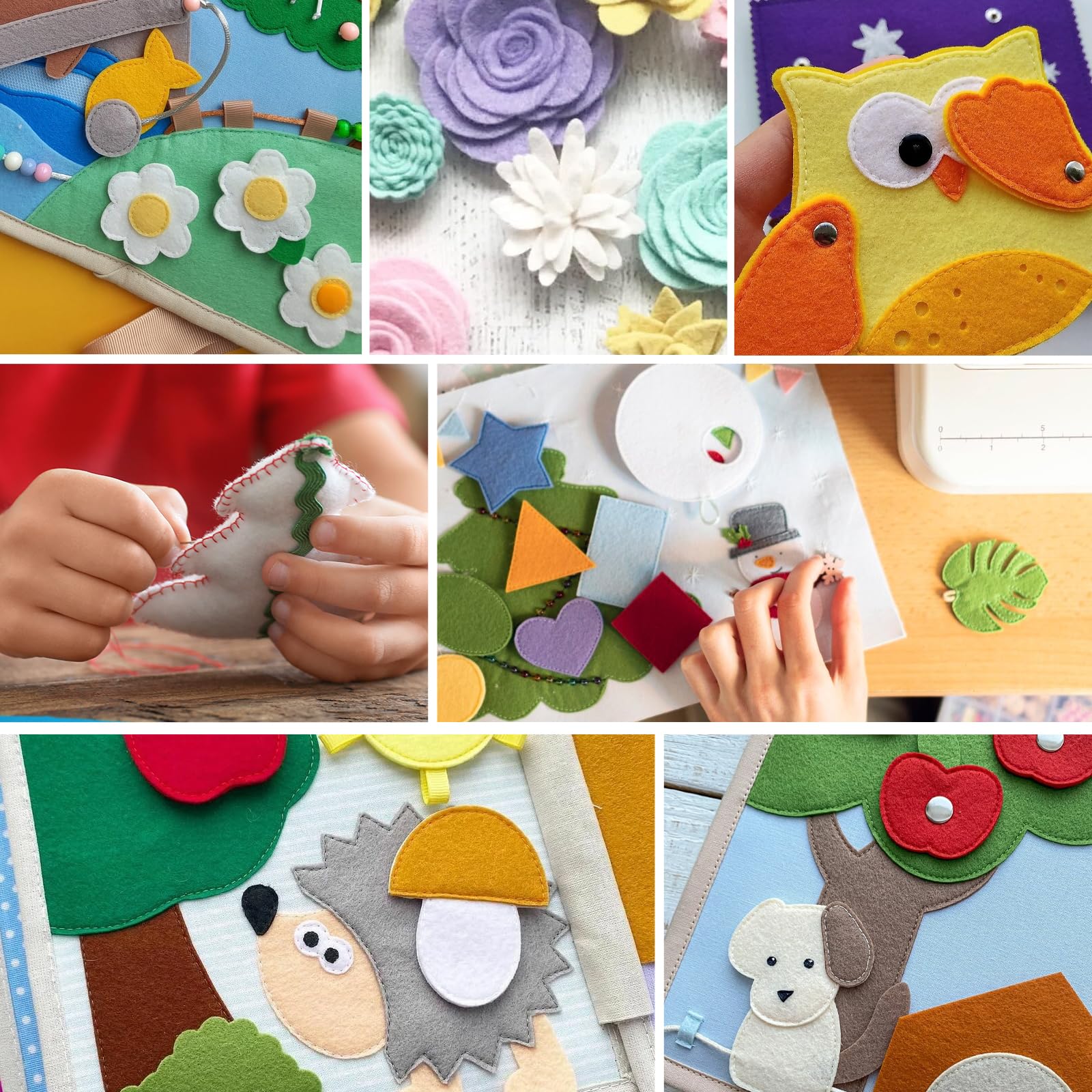 8PCS Felt Sheets for Crafts 2mm Thick White Stiff Felt 8"x12" Hard Large Thin Felt Fabric DIY Projects Supplies for DIY Hobby Sewing Crafting Cushion Decoration Gift Wrapping