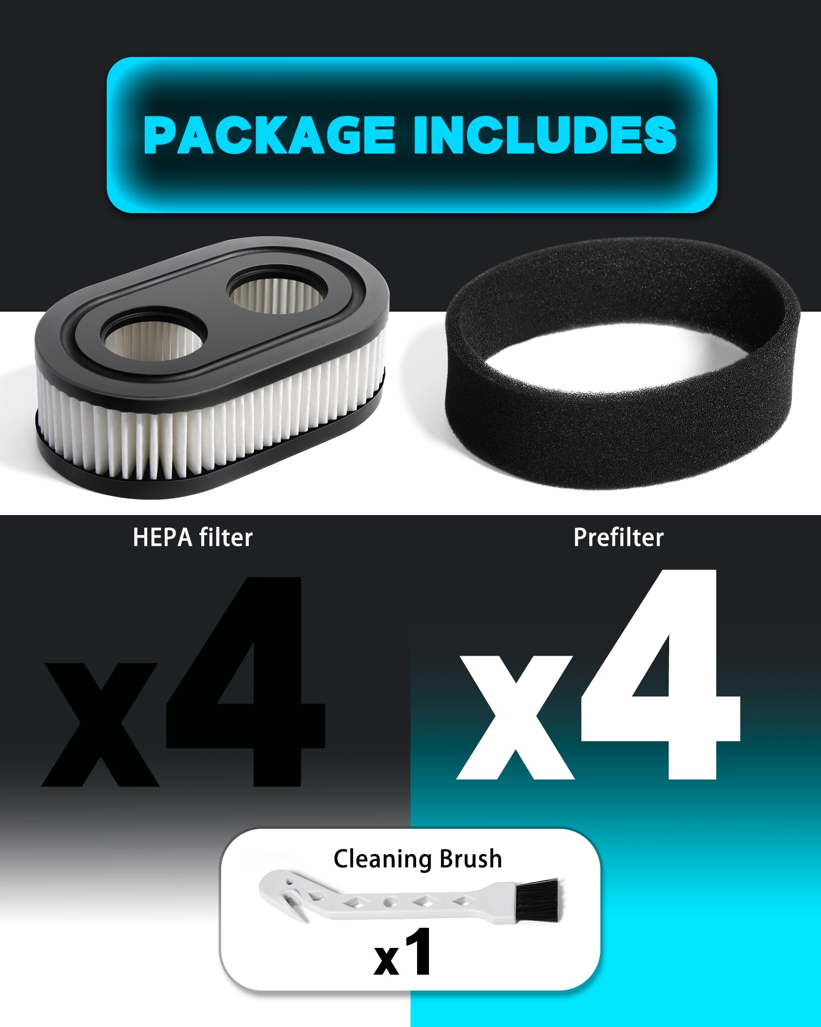 593260 Air Filter for Briggs & Stratton 798452 798339 5432 5432k, 550ex 675exi 725exi Series Engines Model and More