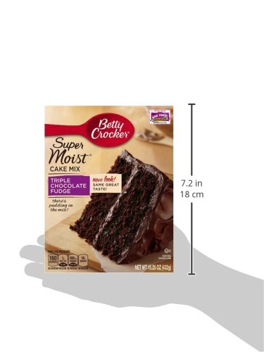 Betty Crocker Super Moist Triple Chocolate Fudge Cake Mix, 15.25 oz (Pack of 6)