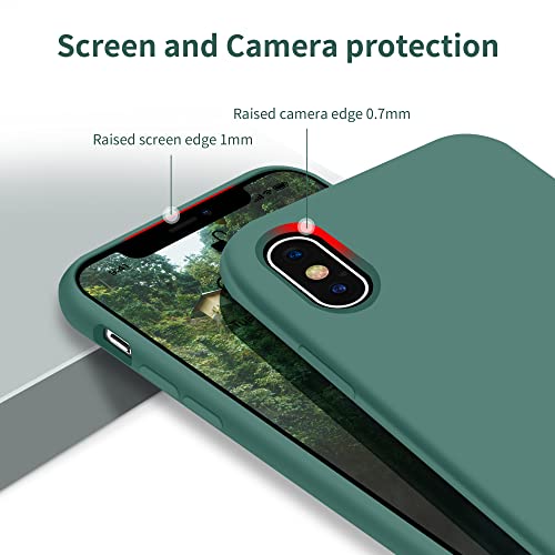 OTOFLY iPhone X Case,Ultra Slim Fit iPhone Xs Case Liquid Silicone iPhone 10 Case with Full Body Protection Anti-Scratch Shockproof Bumper,Soft Microfiber Lining 5.8 inch, (Pine Green)