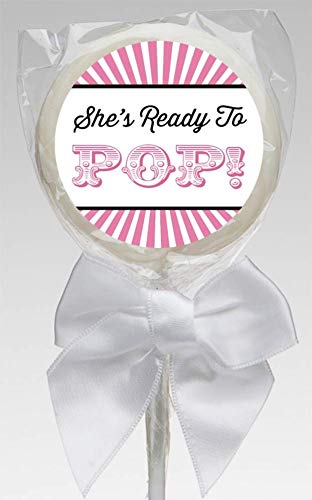 Pink Ready to Pop Baby Shower Stickers | 36 Matte Stickers | 2 Inches Round | Ready to Pop Baby Shower Labels