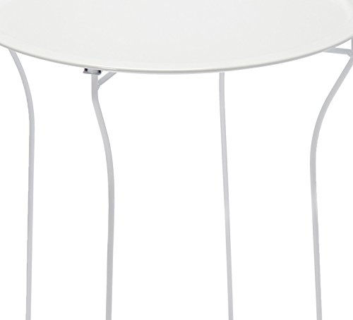 Atlantic urbSPACE Metal Side Table - Stylish Folding Tray Table, Sturdy Steel Construction with Wear-Resistant Powder Coating, PN in White