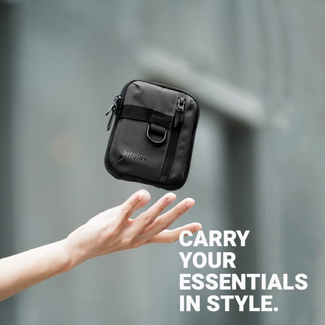 bitplay Essential Pouch, Black - Lightweight CORDURA Crossbody Bag/Travel Neck Pouch