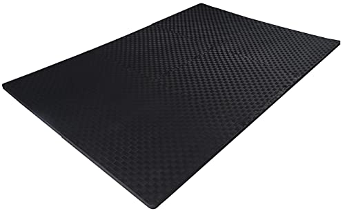 BalanceFrom Puzzle Exercise Mat with EVA Foam Interlocking Tiles for MMA, Exercise, Gymnastics and Home Gym Protective Flooring, 1" Thick, 24 Square Feet, Black