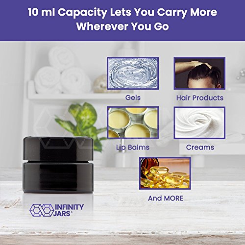 Infinity Jars 10 ml (.34 fl oz) Black Ultraviolet Glass Screw Top Jar 3-Pack
