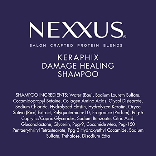 Nexxus Keraphix Shampoo for Damaged Hair Keraphix with ProteinFusion Silicone-Free with Keratin Protein and Black Rice 13.5 oz