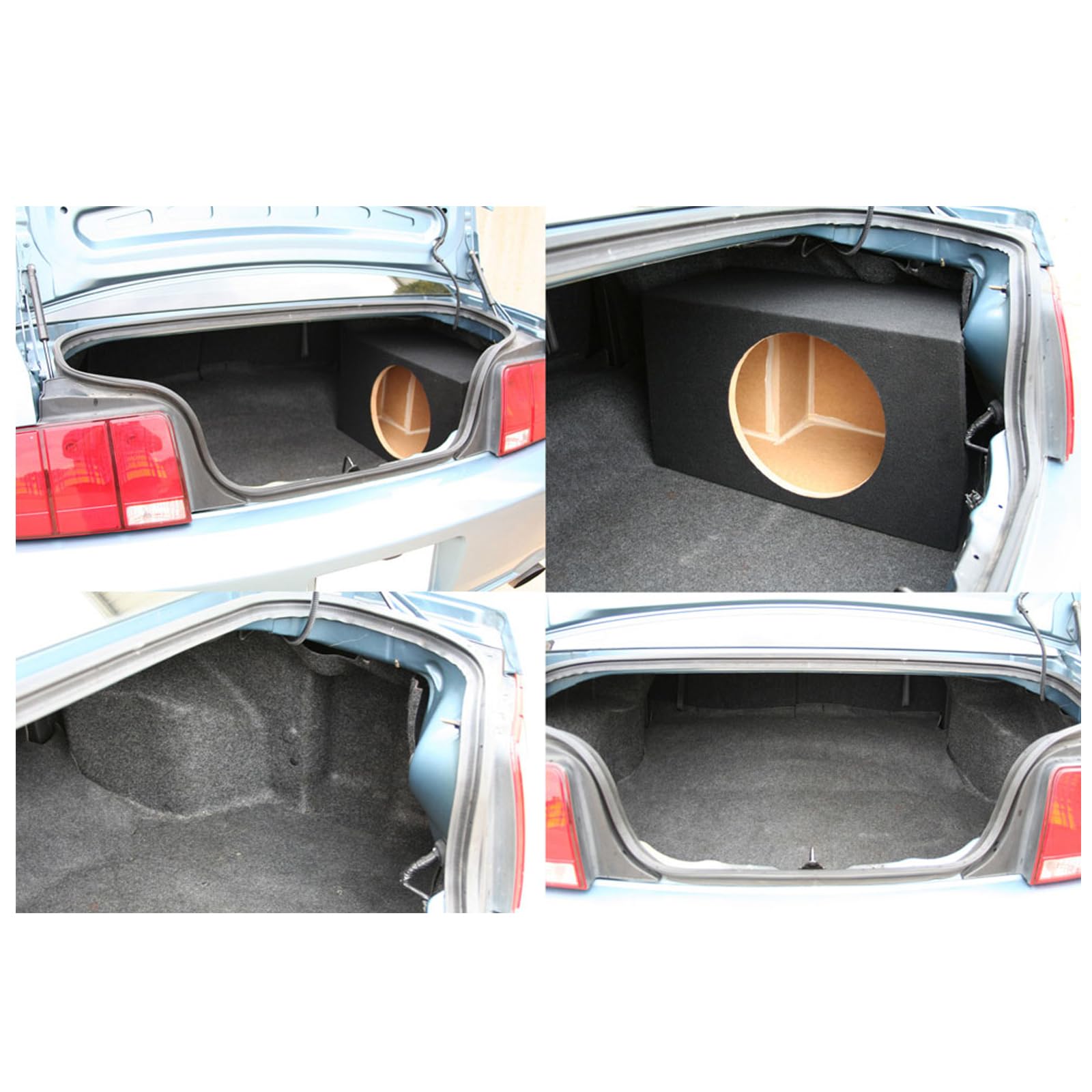 American Sound Connection FTB1X10-05MSTNG-SPKT Subwoofer Enclosure Compatible with Ford Mustang 2005-2014 Single 10" Custom Fit Sub Box