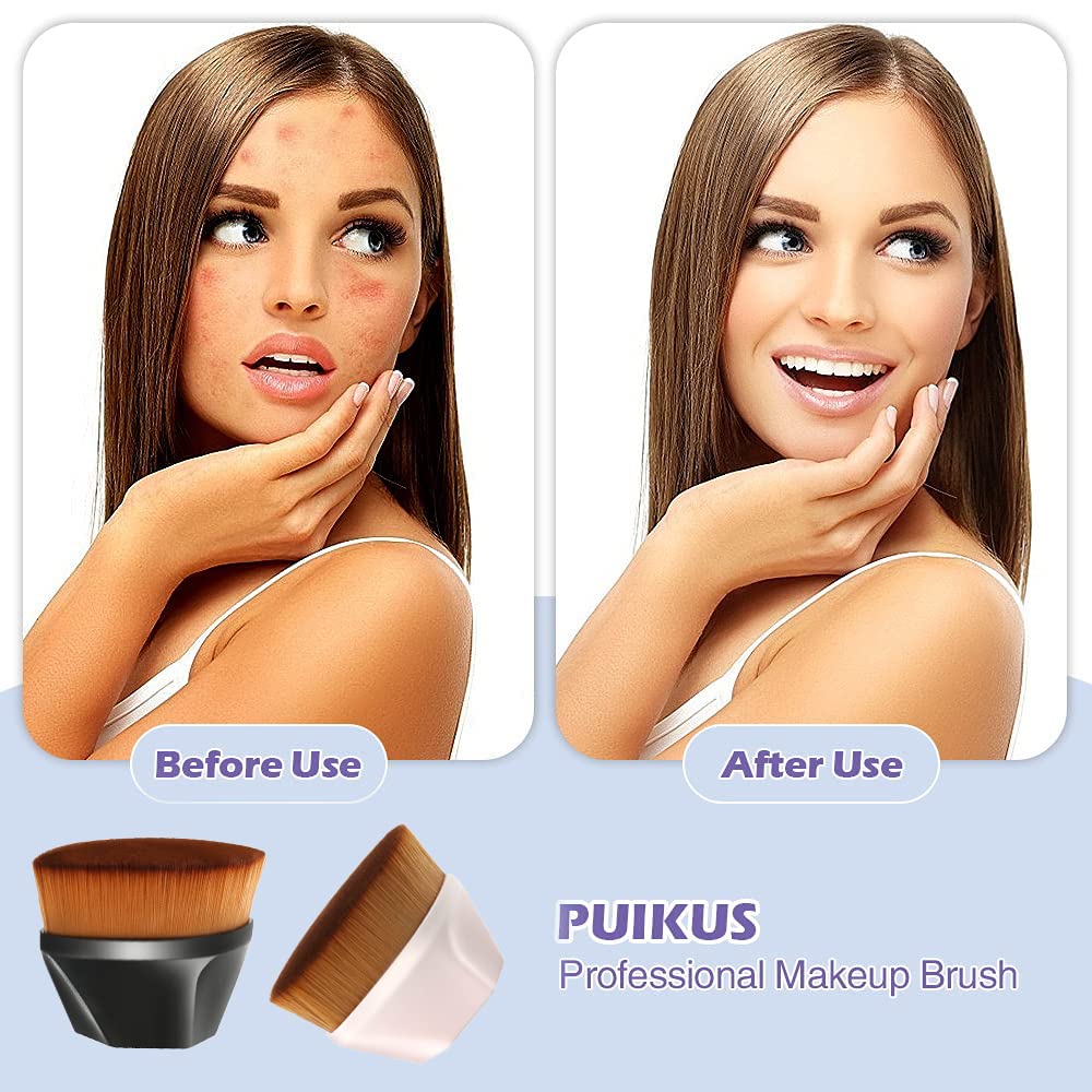 4 Pack Kabuki Makeup Brush,Foundation Brush for Liquid Makeup,Suitable for Mixed Liquid, Cream or Flawless Powder Cosmetics,Multifunctional Makeup Brush