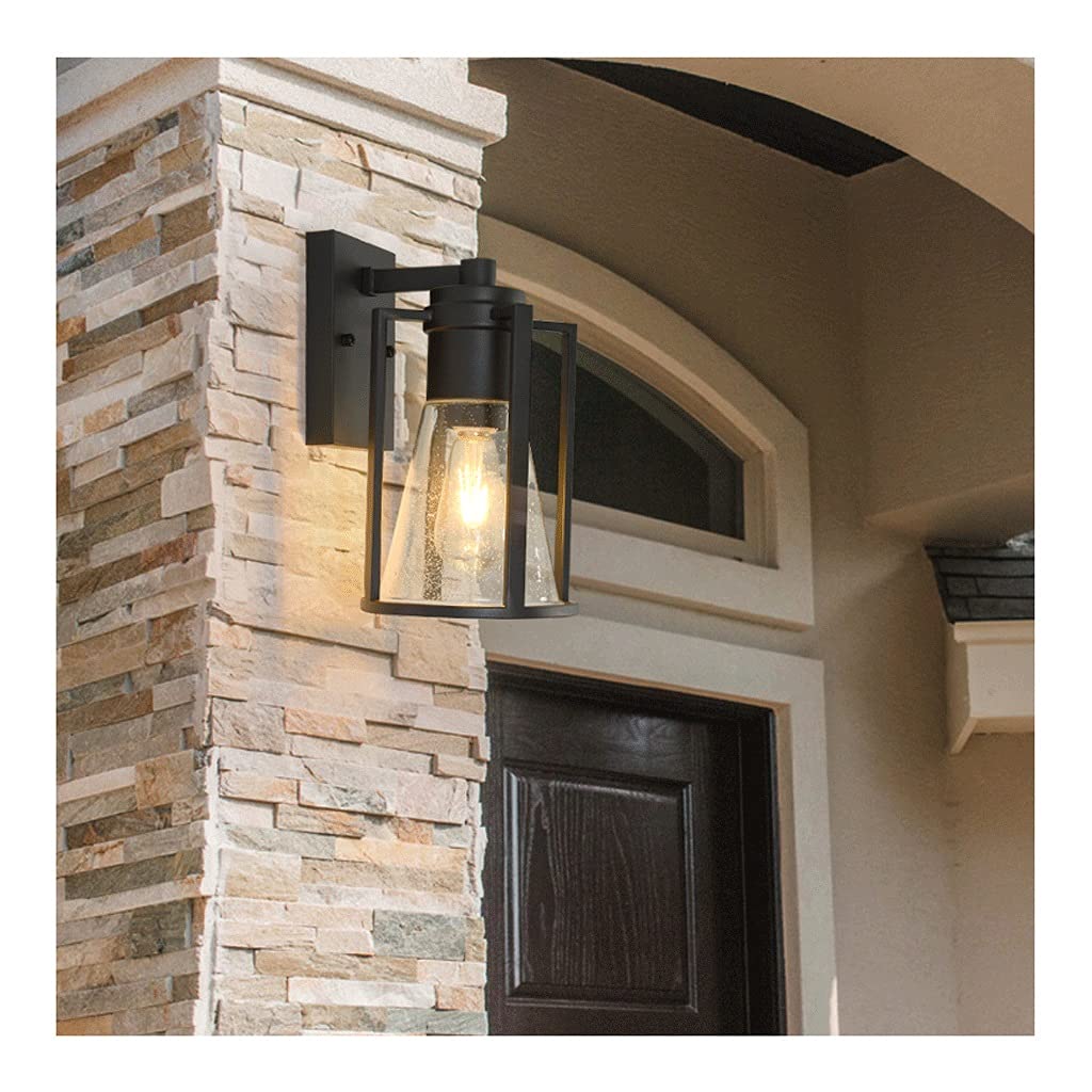 Black with 6W LED Bulb High Transmittance Lampshade Outdoor WallMounted Lamps,Waterproof and Rust Proof Exterior Wall Lamps,Suitable for Home Garden Terrace Wall Lamps Garage Front Door