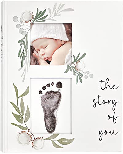 Baby Memory Book for the Modern Minimalist - Simple Monthly Milestone Keepsake Record Book for Boy or Girl - First Years Journal - Gender Neutral Pregnancy Gift for Baby Shower - Personalize Cover