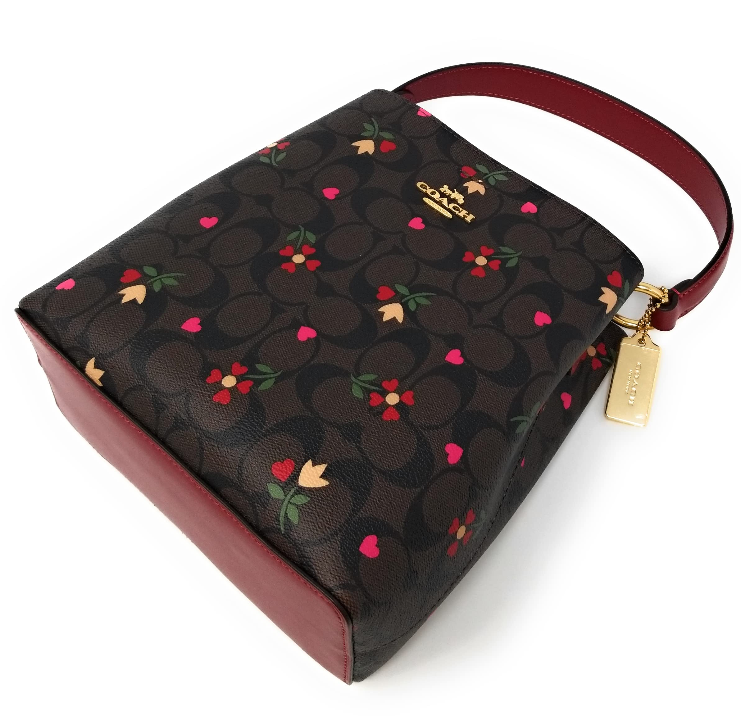 Coach Women's Small Town Bucket Bag (Signature Canvas - Heart Petal Print - Brown Multi)