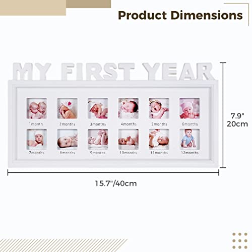 Homaisson Newborn Baby Picture Frame, My First Year Newborn Keepsake Frame 12 Months, Photo Frame for Memories