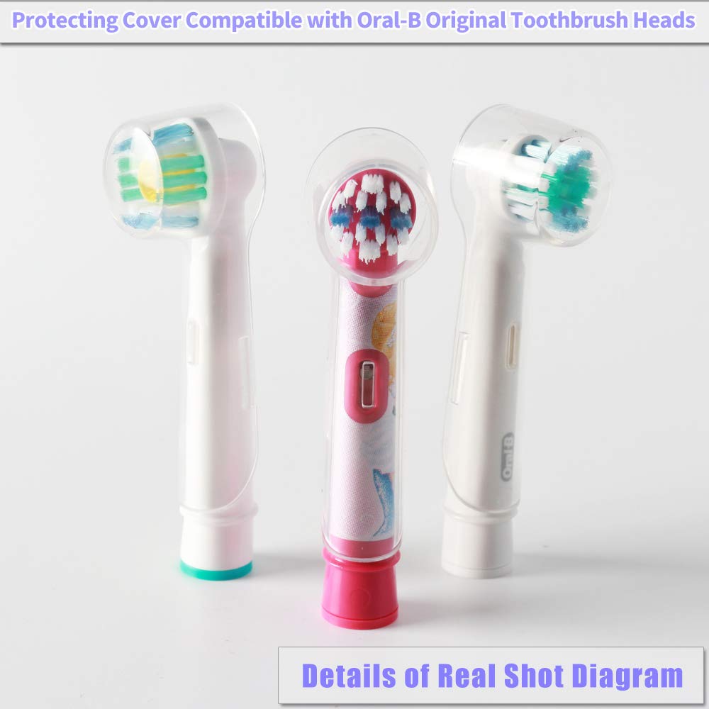 Electric Toothbrush Travel Case for Oral-B Toothbrushes - 4 Pcs Toothbrush Head Covers Compatible with Oral B Electric Toothbrush Heads (White)