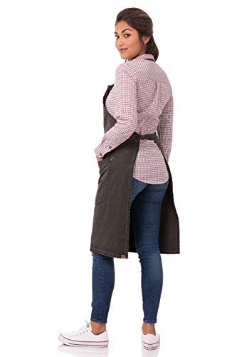 Chef Works Unisex Dorset Bib Apron, Pewter, One Size