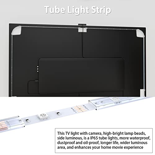 BASON LIGHTING LED TV Backlights with Camera,Side Illumination TV Lights Kit with Daul Control Modes,12.4ft Color Changing Rope Lights for 55-65 inch TV, Music Sync for Gaming Bedroom HDTV Mood Light.