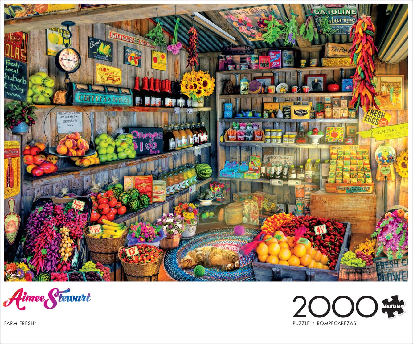 Buffalo Games - Aimee Stewart - Farm Fresh - 2000 Piece Jigsaw Puzzle for Adults Challenging Puzzle Perfect for Game Nights - Finished Puzzle Size is 38.50 x 26.50
