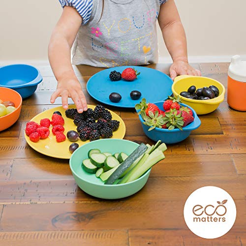 ECO MATTERS Bamboo Toddler Cups: Set of 4 Cups with 【1 Spill Proof Sippy Cup Lid】Microwave Safe， Biodegradable，Reusable Drinking Cup Sets for Kids and Toddlers - BPA Free，Non-Toxic，Non Plastic