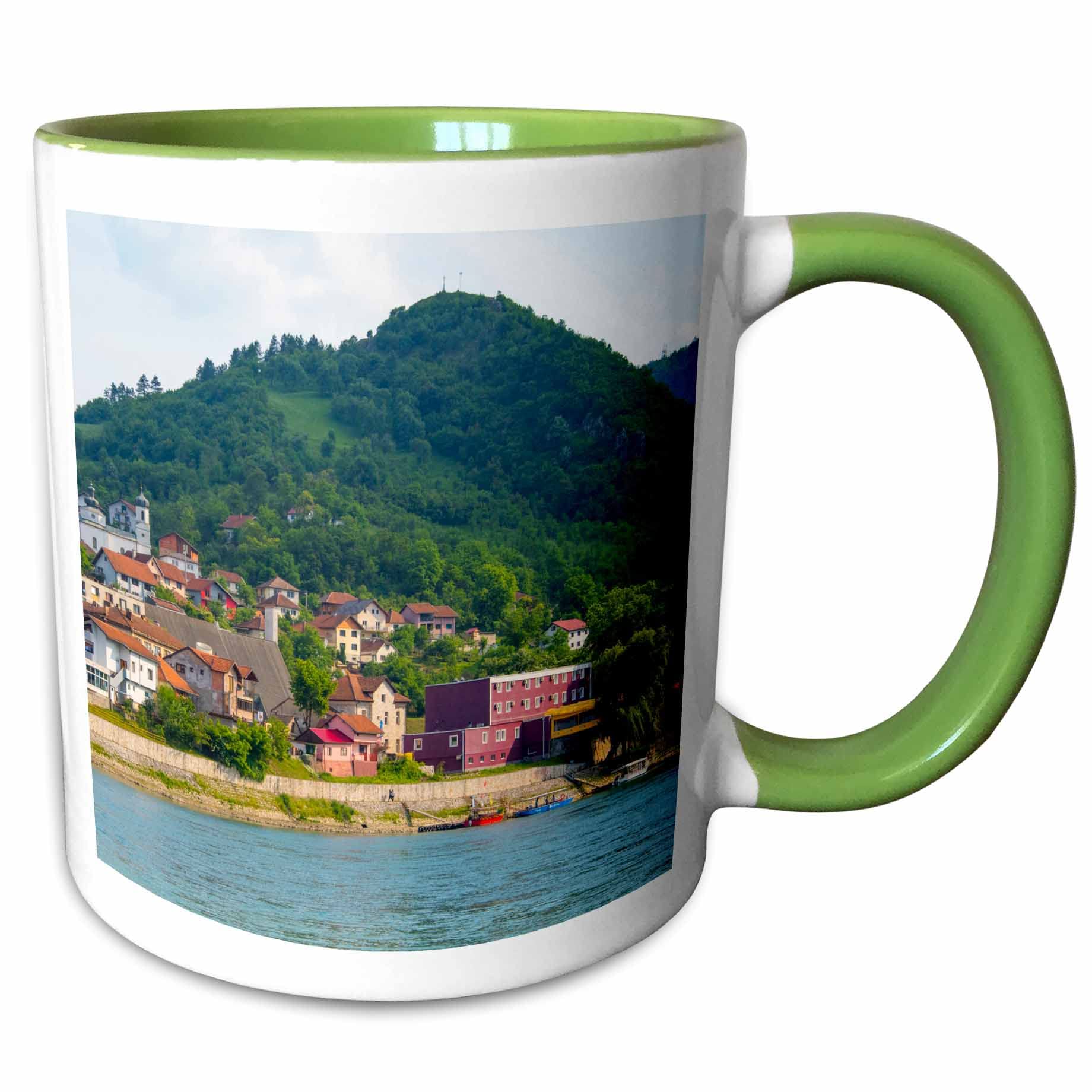 3dRose Virgin Mary Church on thebank of the Drina River, Visegrad, Bosnia. - Mugs (mug_344954_7)