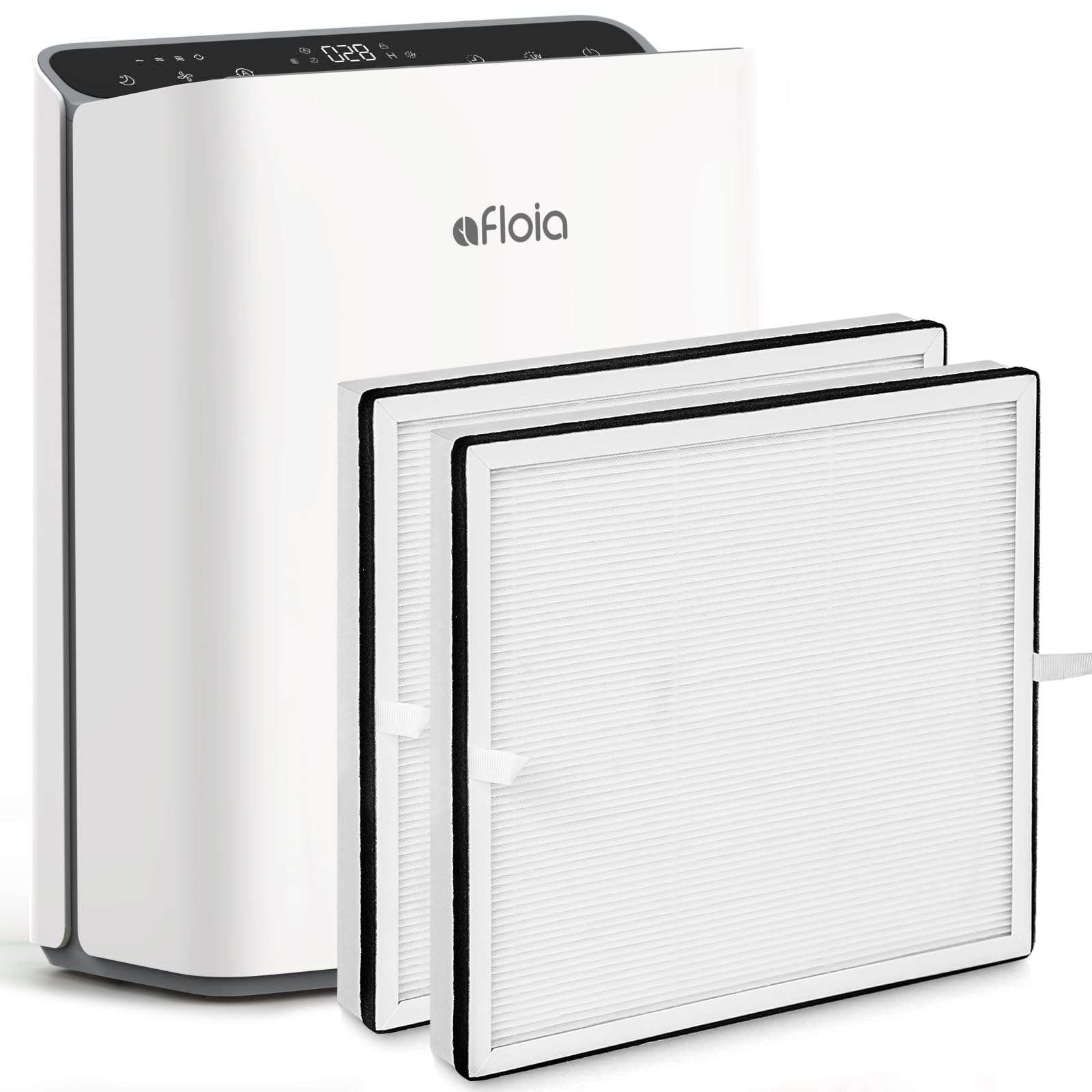 Afloia Air Purifiers for Home Up to 1280Ft² with Laser Air Quality Sensor, Afloia Original 3-Stage Filter for Europa 2 Pack