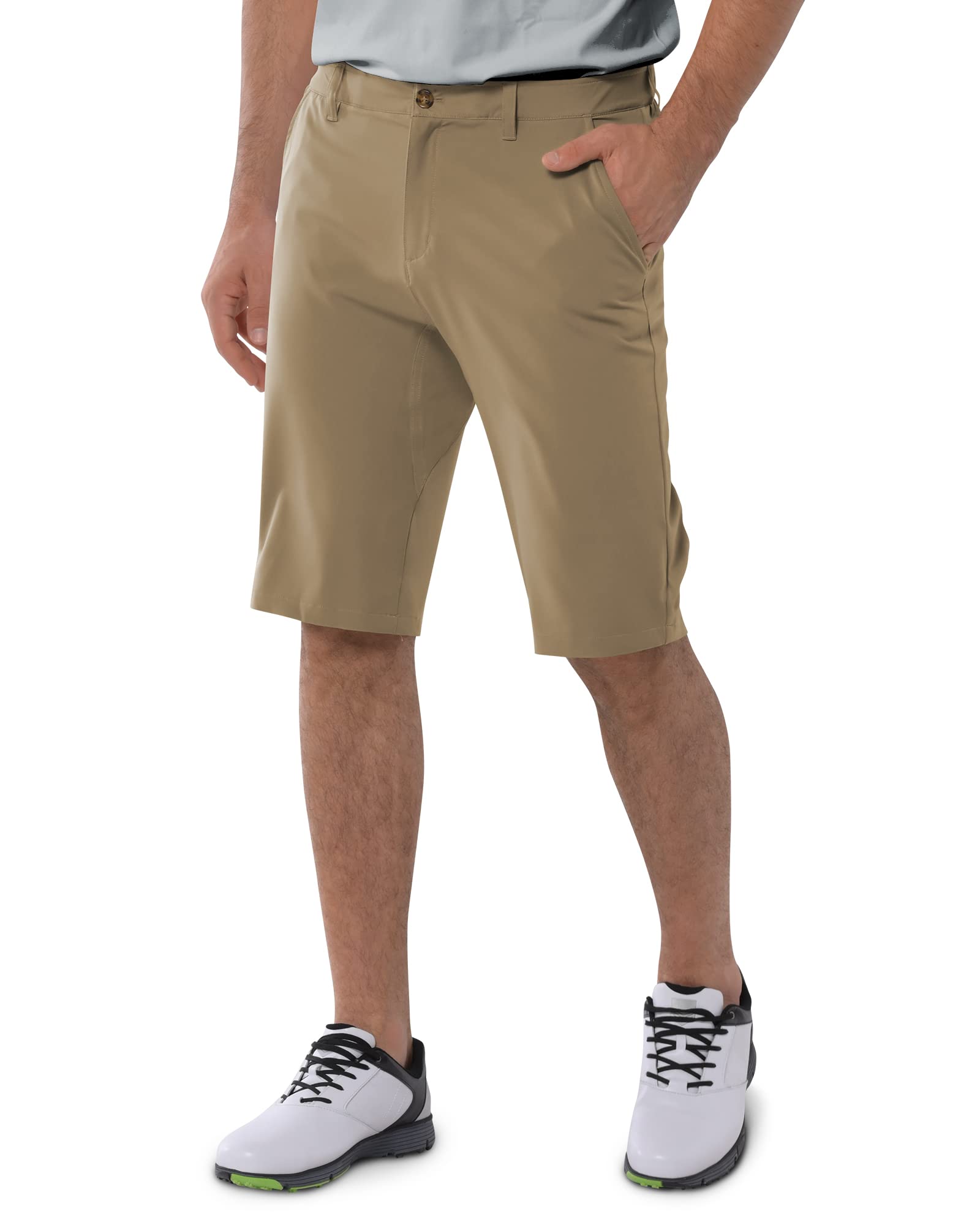 33,000ft Men's Golf Shorts Dry Fit, Lightweight Quick Dry Golf Stretch Shorts with Pockets 11" Inseam for Travel Casual