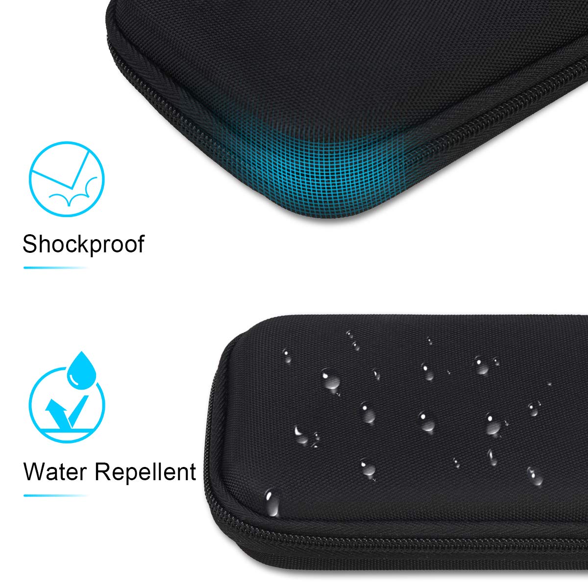 Lacdo Hard Carrying Case for Samsung T7 Shield / T7 / T7 Touch Portable Solid State Drives 500GB 1TB 2TB 4TB USB 3.2 External SSD Hard EVA Shockproof Storage Travel Bag, Black+Gray
