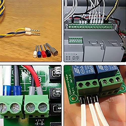 XHF 1000 PCS AWG 24/0.34mm² Wire Ferrules Insulated Copper Crimp Connectors, Crimp Pin Cord End Terminals White