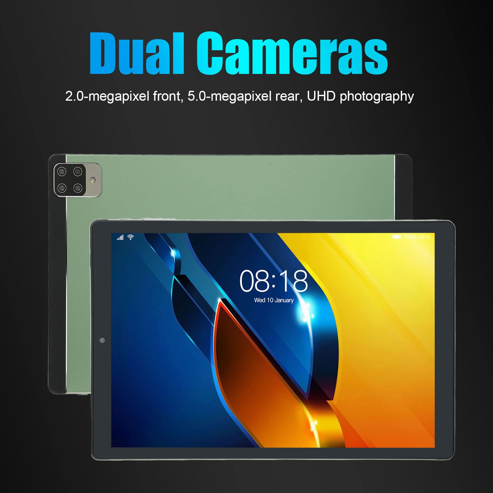 Acogedor 10.1in Tablet, RAM 6GB ROM 128GB Memory, 1960x1080 IPS, 10 Core, Dual SIM Dual Standby, 2.4G 5G Dual Band WiFi, 8800mAh Battery Tablet (US Plug)