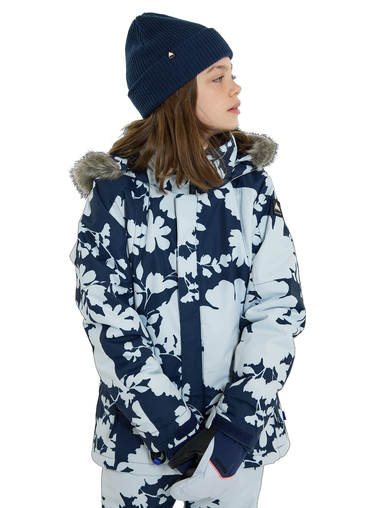 Burton Girls' Standard Bennett Jacket, Ballad Blue Camellia, X-Large
