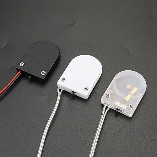 5PCS CR2032 Button Coin Cell Battery Socket Holder Case Cover with ON-Off Switch 3V Battery Storage Box(Transparent)