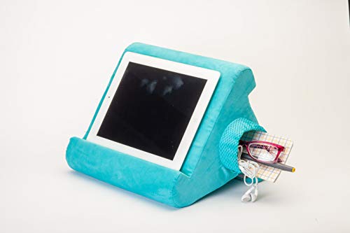 Flippy Tablet Stand with Cubby Storage and Multi-Angle Viewing for Home, Work & Travel. Our Tablet Holder Has Storage for Your All Your Personal Items. (Kiwi Kawaii)
