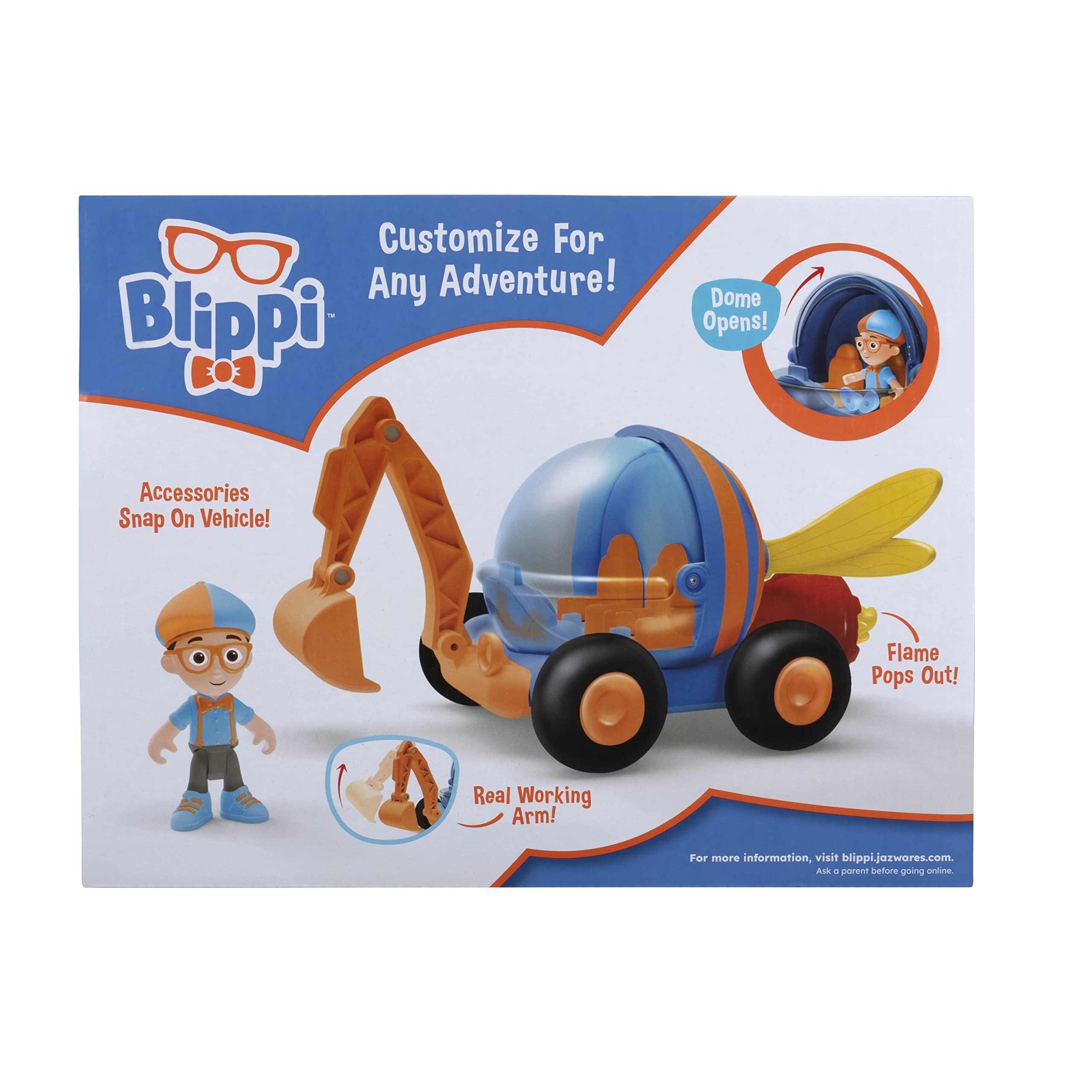 Blippi BlippiMobile Wonders - Explore Includes 1 Mobile, 1 Figure, 3 Vehicle Accessories - Perfect for Every Fan,Unisex Children