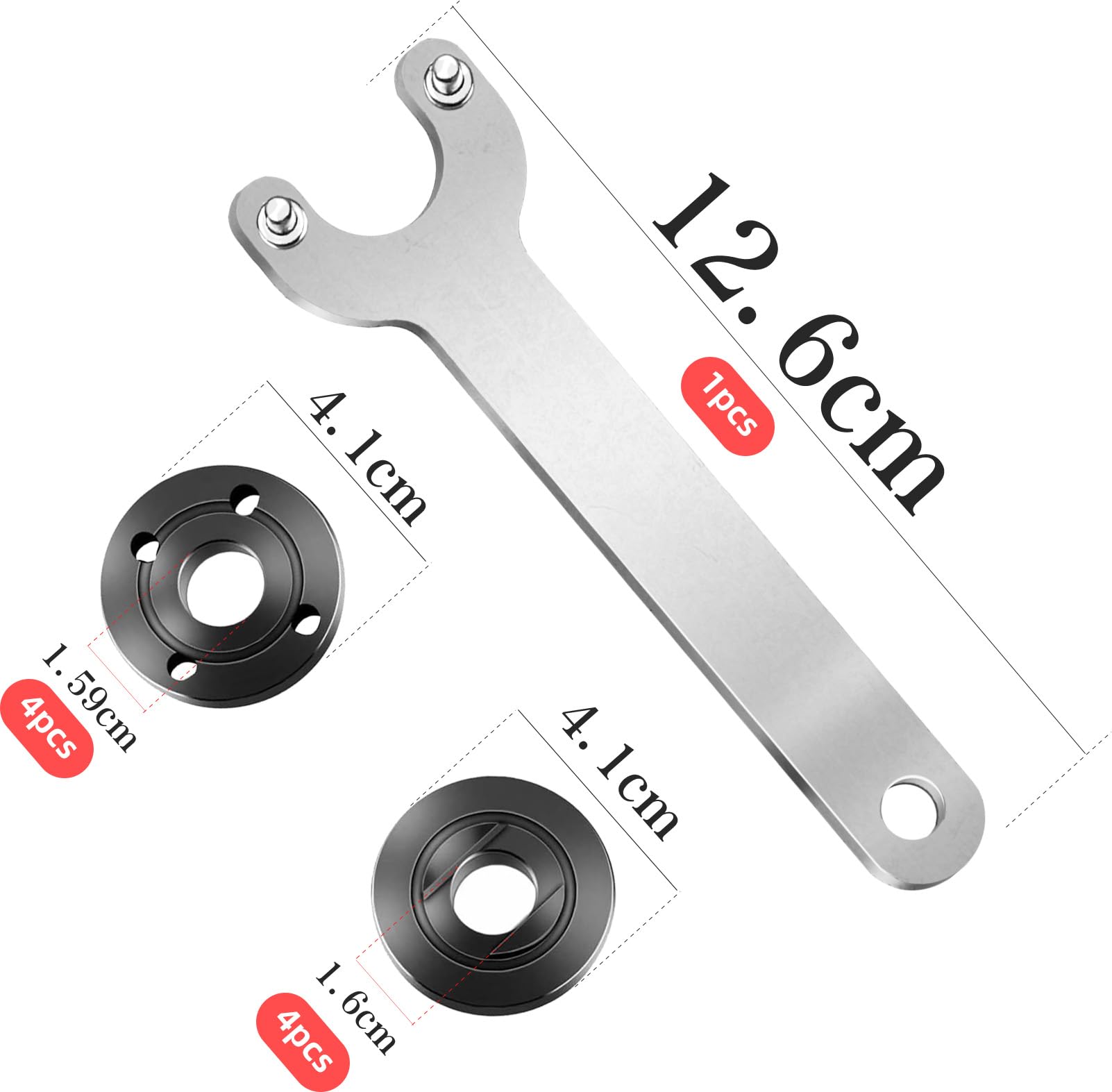 9Pcs Angle Grinder Nuts,1 Angle Grinder Wrench with 8 Angle Grinder Flange Nuts - Compatible with Dewalt, Bosch, Ryobi, Metabo Grinders