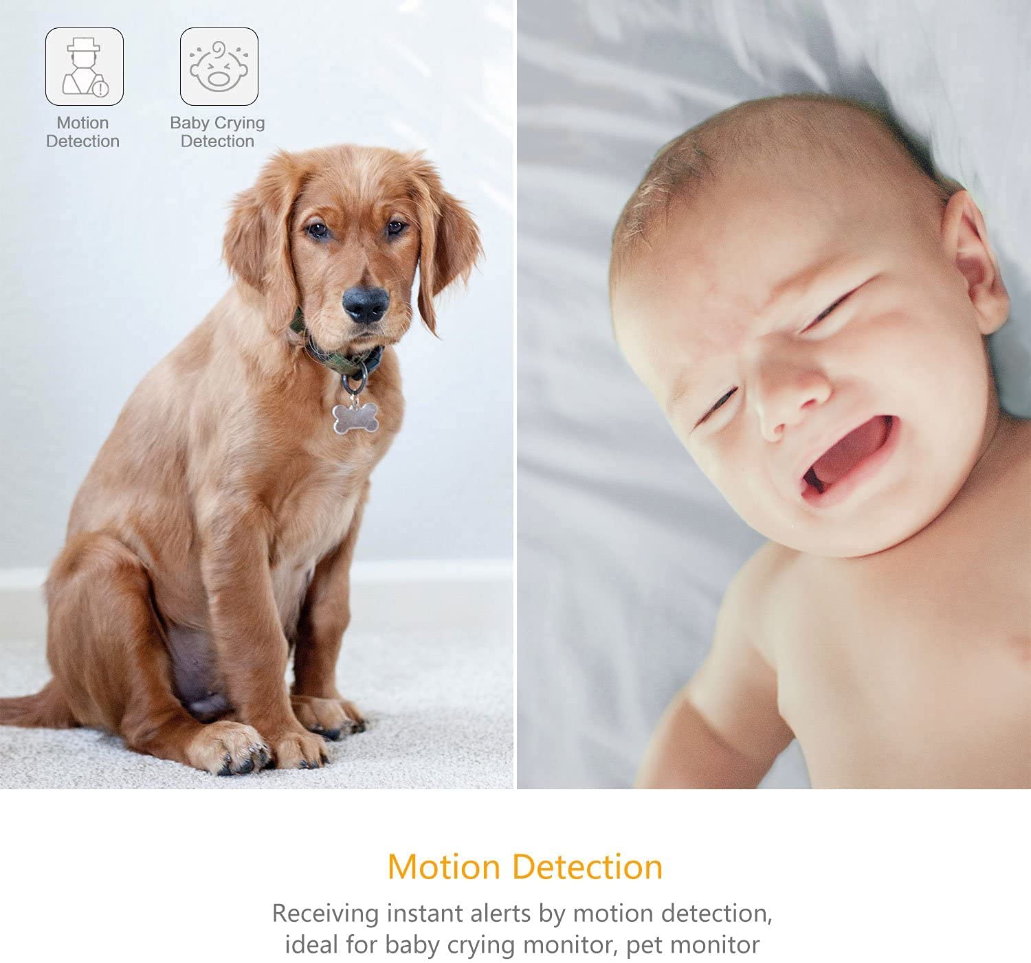 Kami Home Security Camera System 1080P HD Indoor Smart Cam, Motion-Activated with 2.4G/5G Dual-Band Wi-Fi, YI Home APP - Compatible with Alexa and Google Assistant