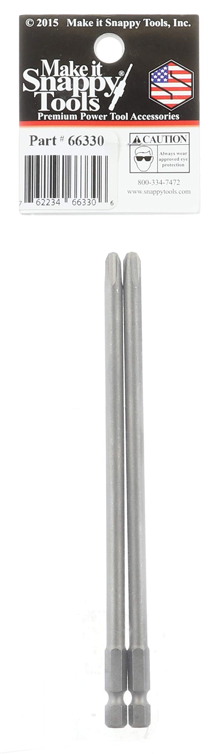 Make it Snappy Tools #3 x 6 Inch Phillips Driver Bits (2 Pcs.) #66330